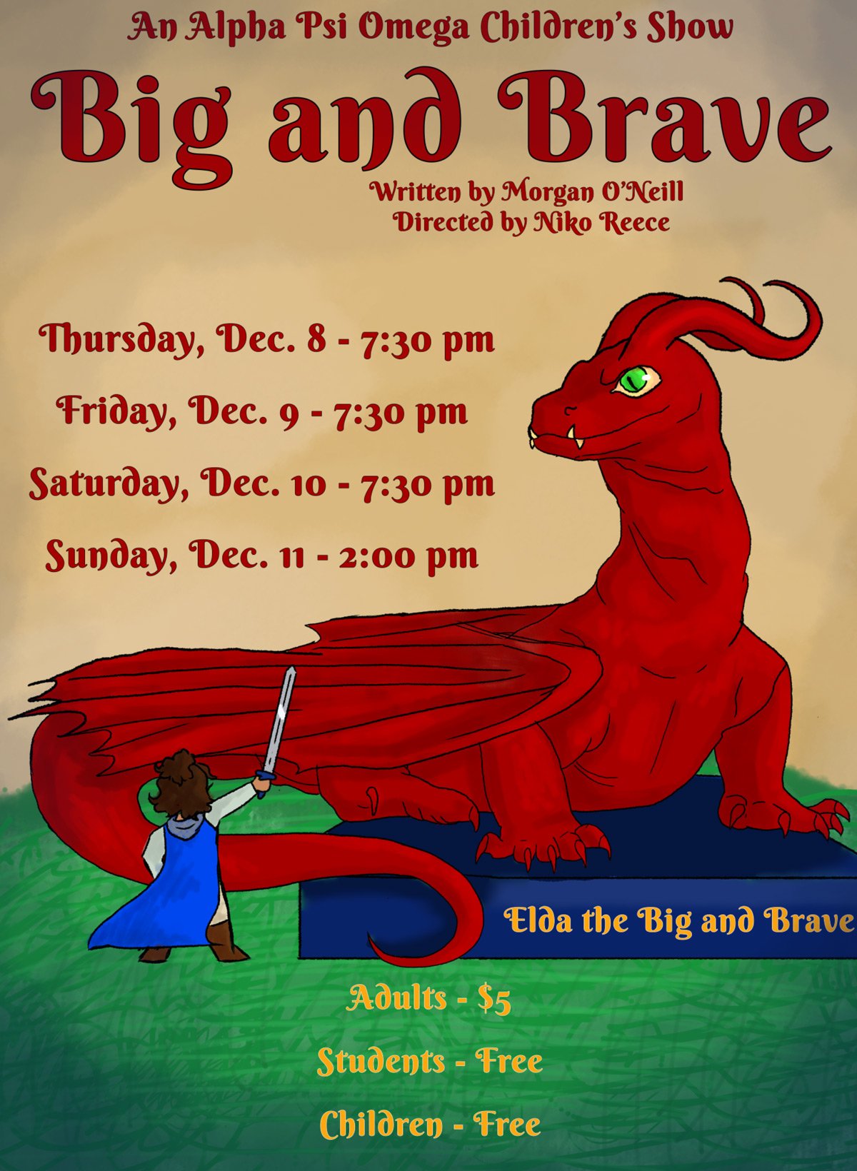 Theatre honorary to perform 'Big and Brave’ - Hastings College