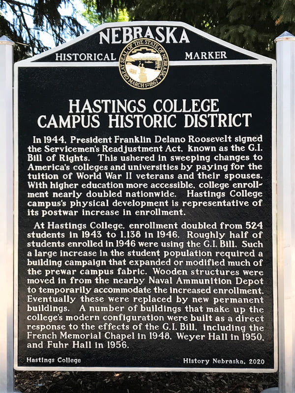 Historic markers added to Hastings College campus - Hastings College